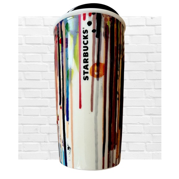 Starbucks | Kitchen | Starbucks Multicolor Dripping Paint Design ...